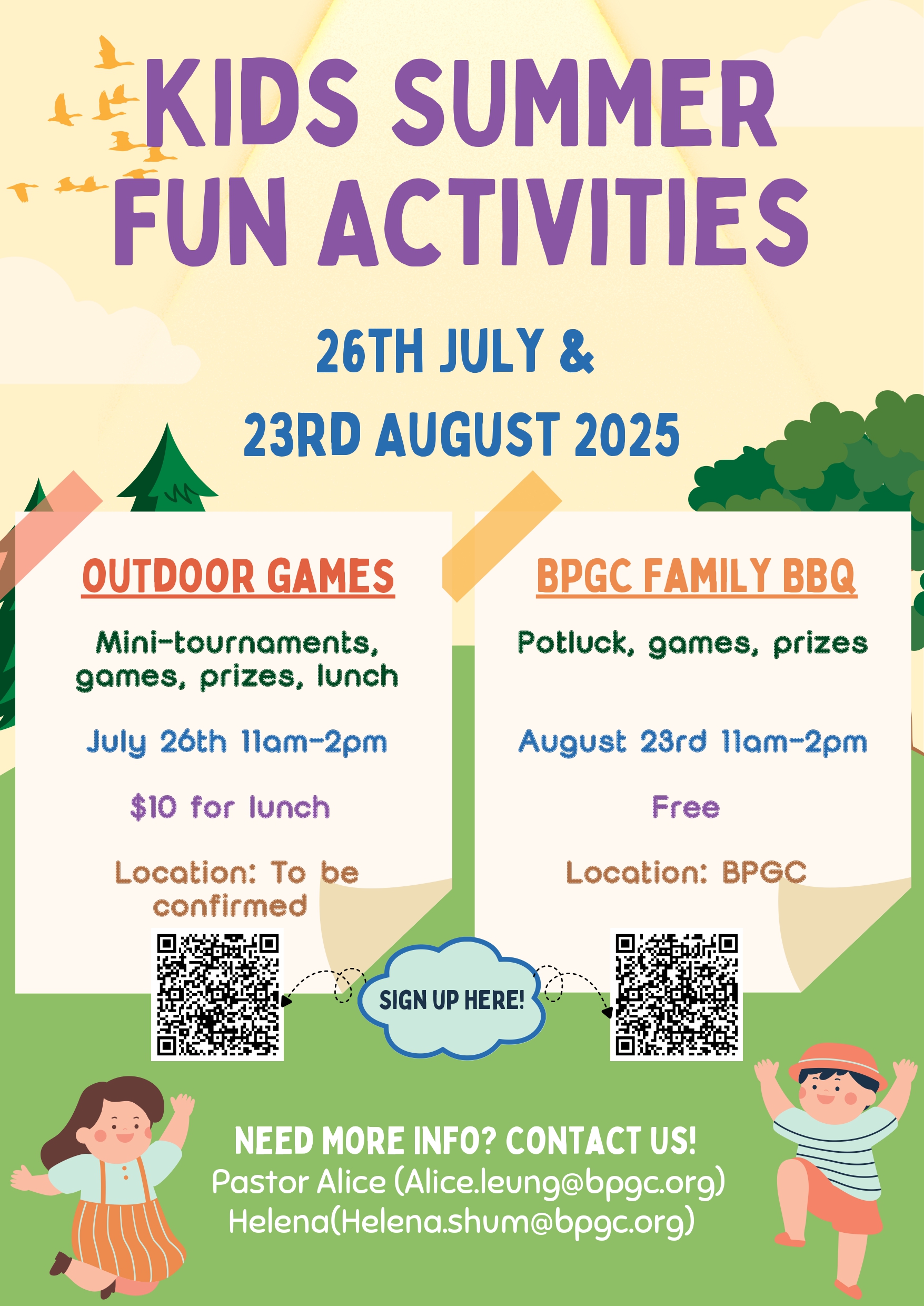 Children Summer Fun Activities - Burnaby Pacific Grace Church